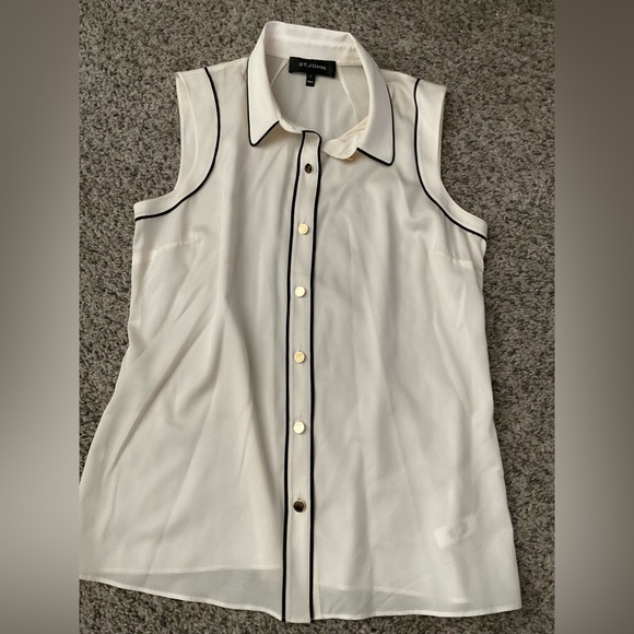St. John | Tops | St John Cream Silk Blouse | Poshmark